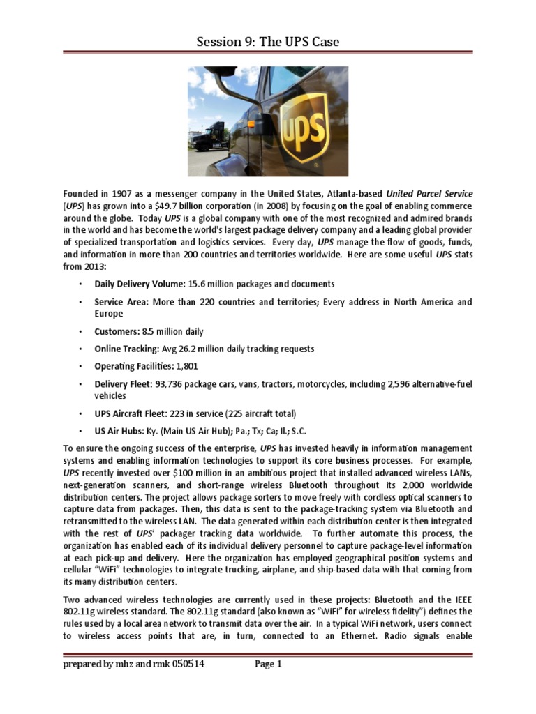 Session 9 - UPS Case Study | PDF | Computer Network | Wi Fi