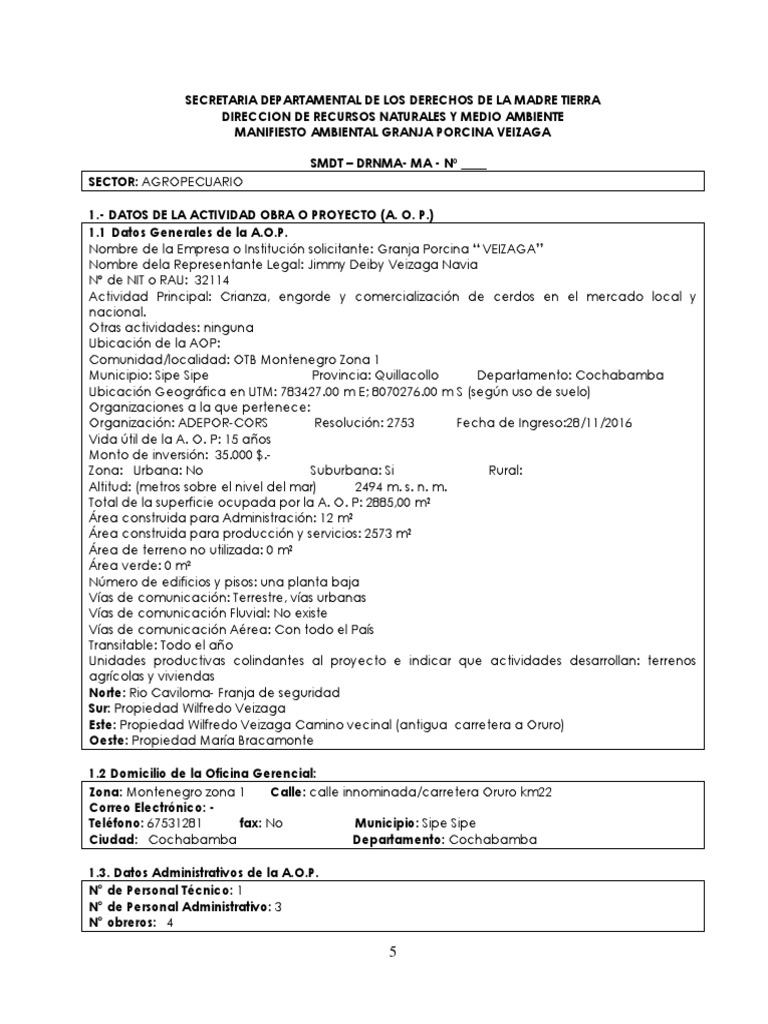 Formulario Ma Veizaga | PDF | Agua | Aguas residuales