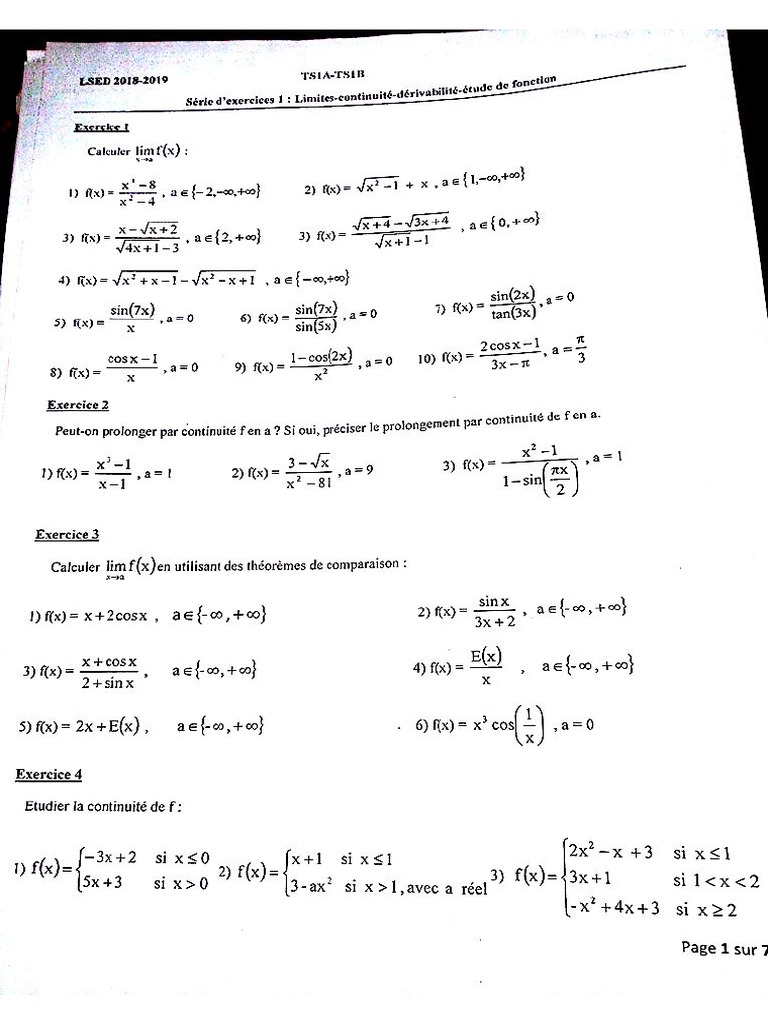 Maths TS1-LSED | PDF