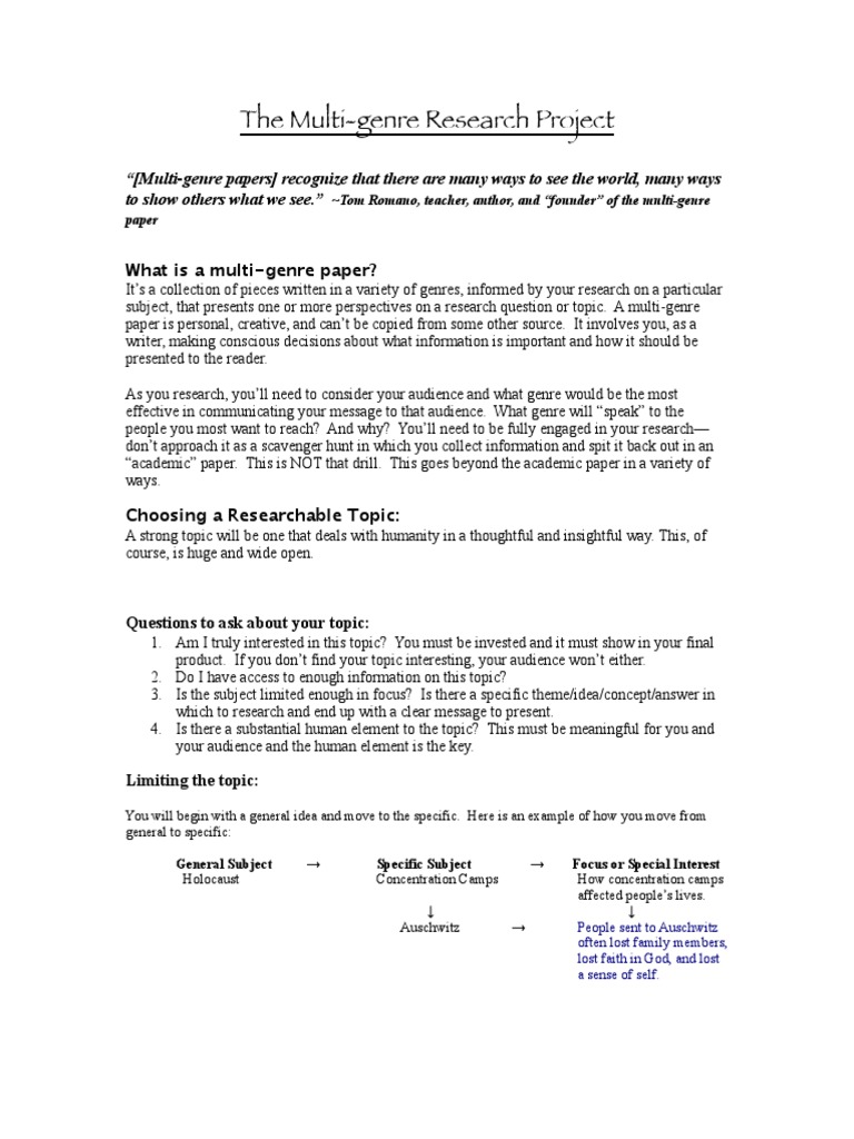 Multi Genre Project | PDF | Genre | Primary Sources