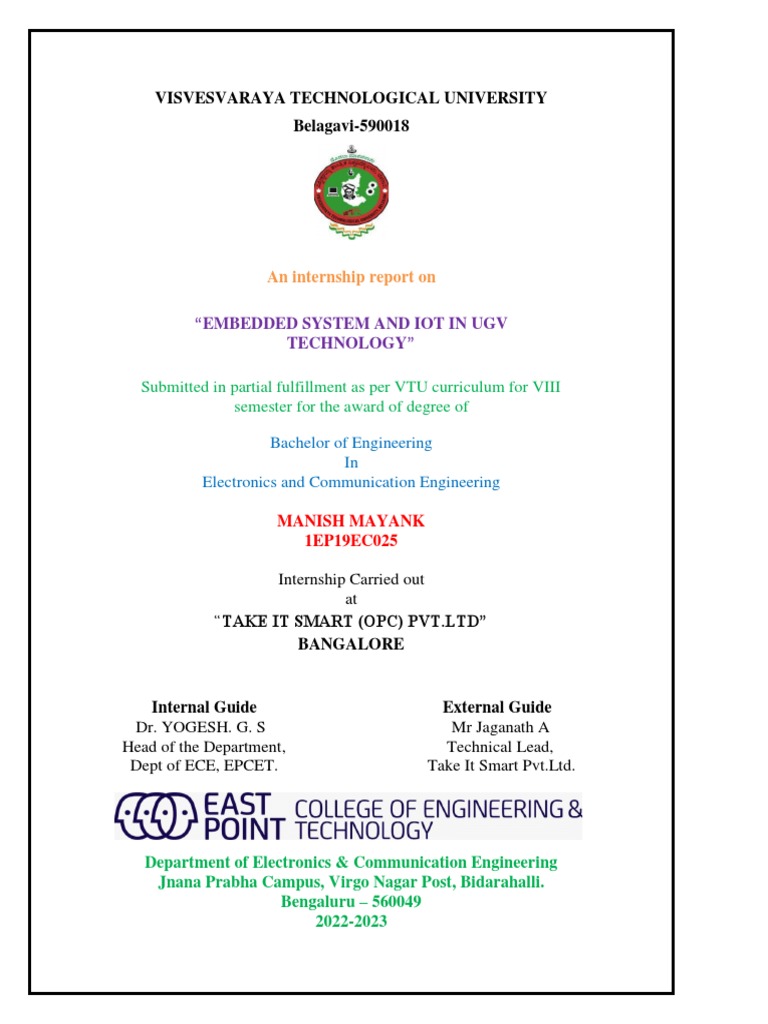 Internship Report On Embedded System and IoT Technology. | Download Free PDF | Embedded System ...