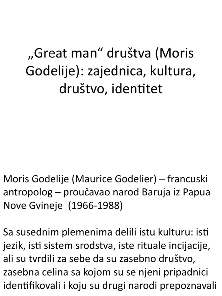 Great Man" Društva (Moris Godelije) | PDF