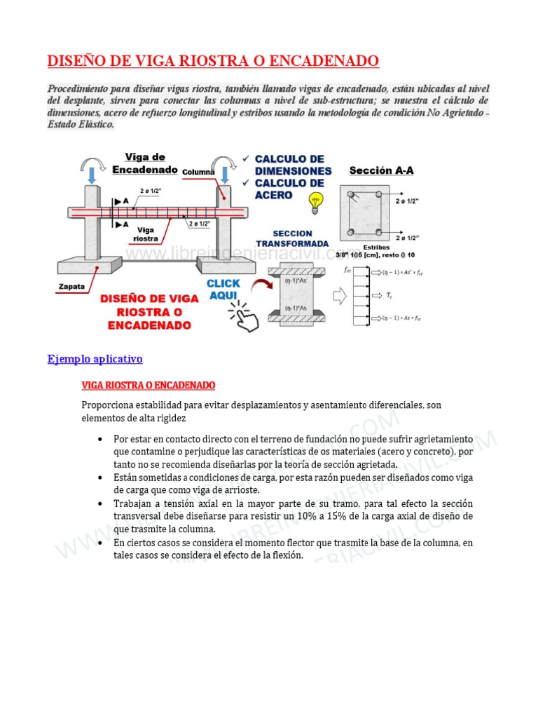Diseño de Vigas Riostra y Encadenado | PDF