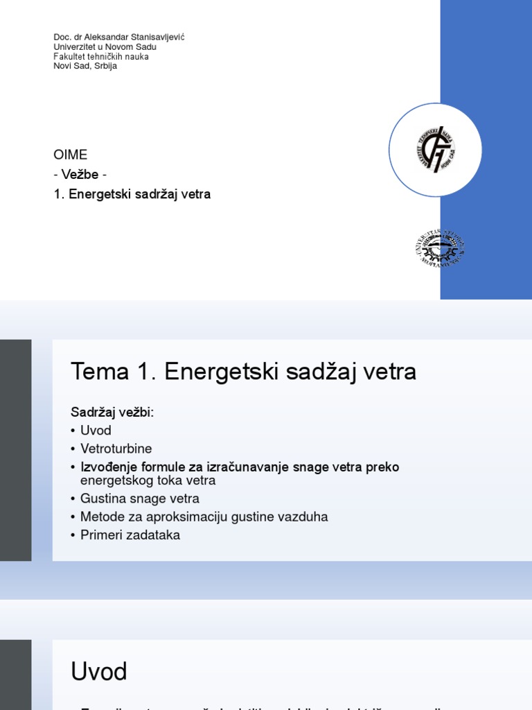 OIME Online - Snaga Vetra 1 | PDF