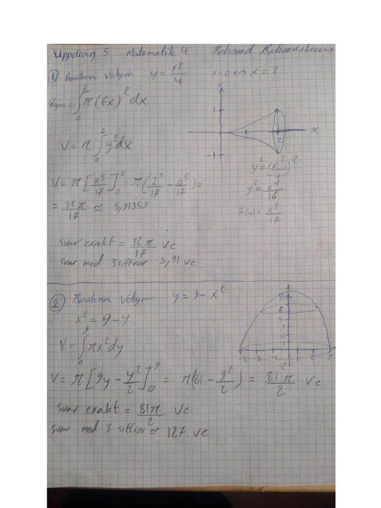 Matematik 4 - Uppdrag 5 - Behnood Behnoushan | PDF