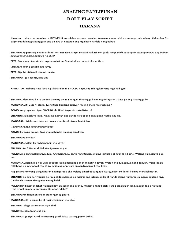 ZAMI AP Role Play | PDF