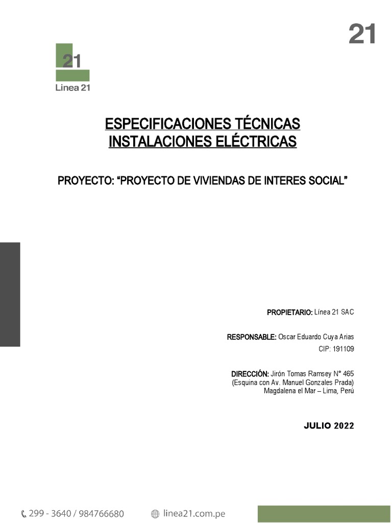Especificaciones Técnicas | PDF | Tubería (transporte de fluidos) | Enchufes y tomas de ...