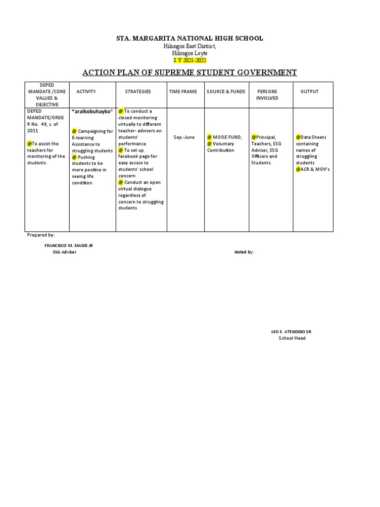 Updated Action Plan | PDF