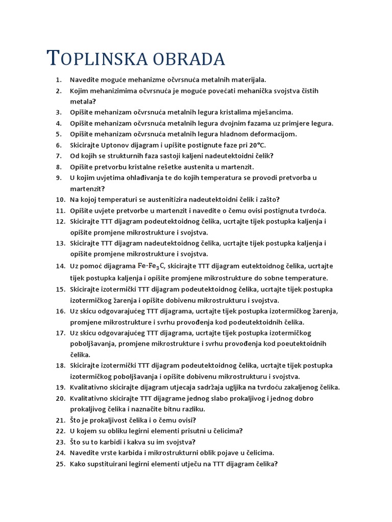 Materijali II - SVA Pitanja | PDF