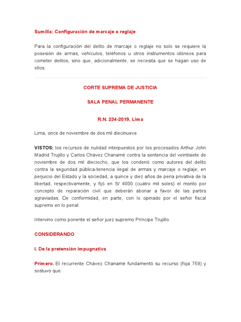Delito de Marcaje y Reglaje: Análisis Legal | PDF | Derecho penal ...