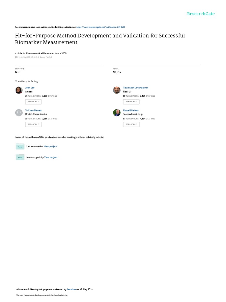 2006 Lee Fit-For-Purpose Method Development and Validation For ...