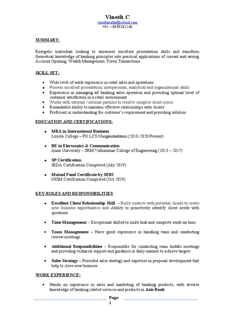 Vinoth - Resume - New Sales Exp | PDF | Sales | Customer Relationship Management