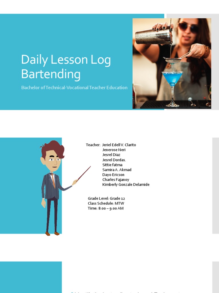 Grade 12 Bartending Tools Lesson | PDF