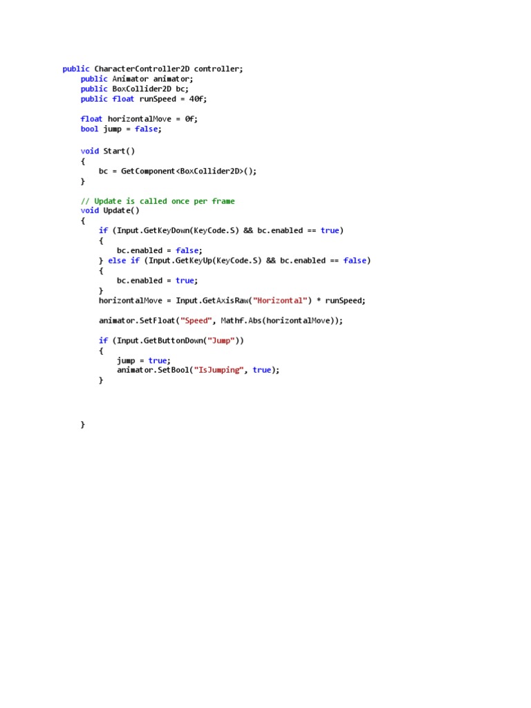 Public CharacterController2D Controller | PDF