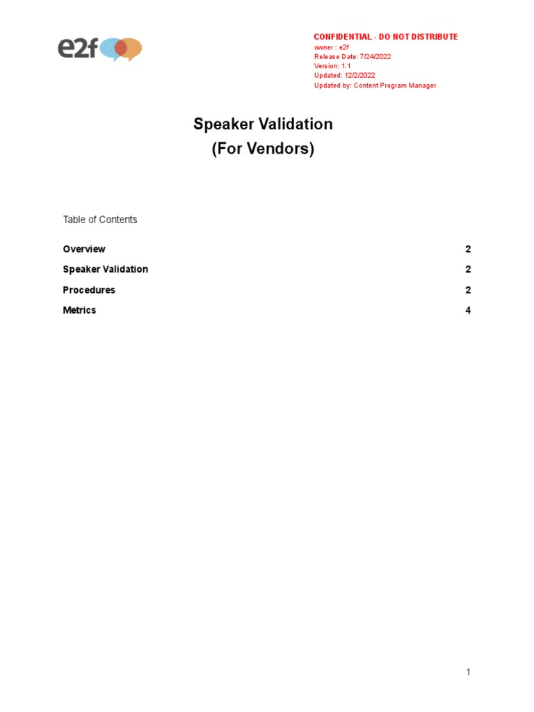 Speaker Validation Guidelines | PDF | Information Technology | Computer ...