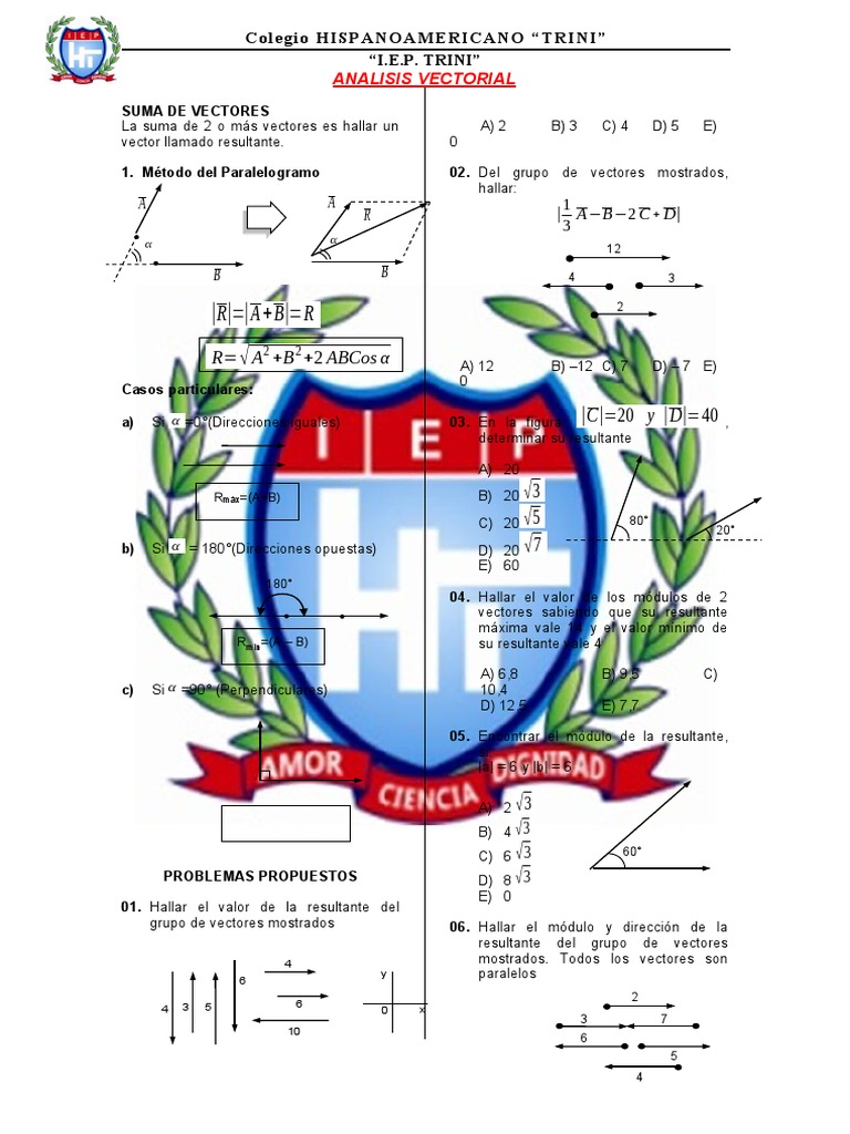 Ejercicios de Fisica de Analisis Vectorial | PDF | Vector Euclidiano | Fenómenos científicos