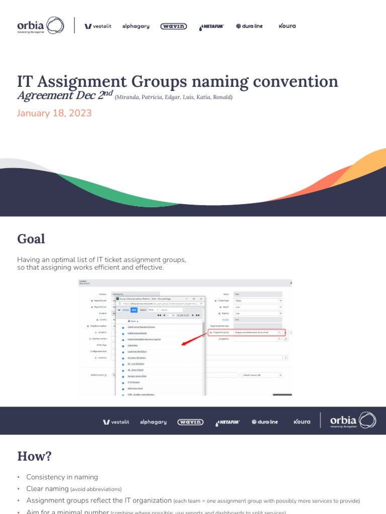 Assignment Groups (IT Support) Naming Convention Jan 2022 | PDF | Software | Computing