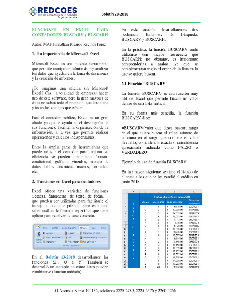 Funciones en Excel para Contadores | PDF | Microsoft Excel | Ingeniería de software