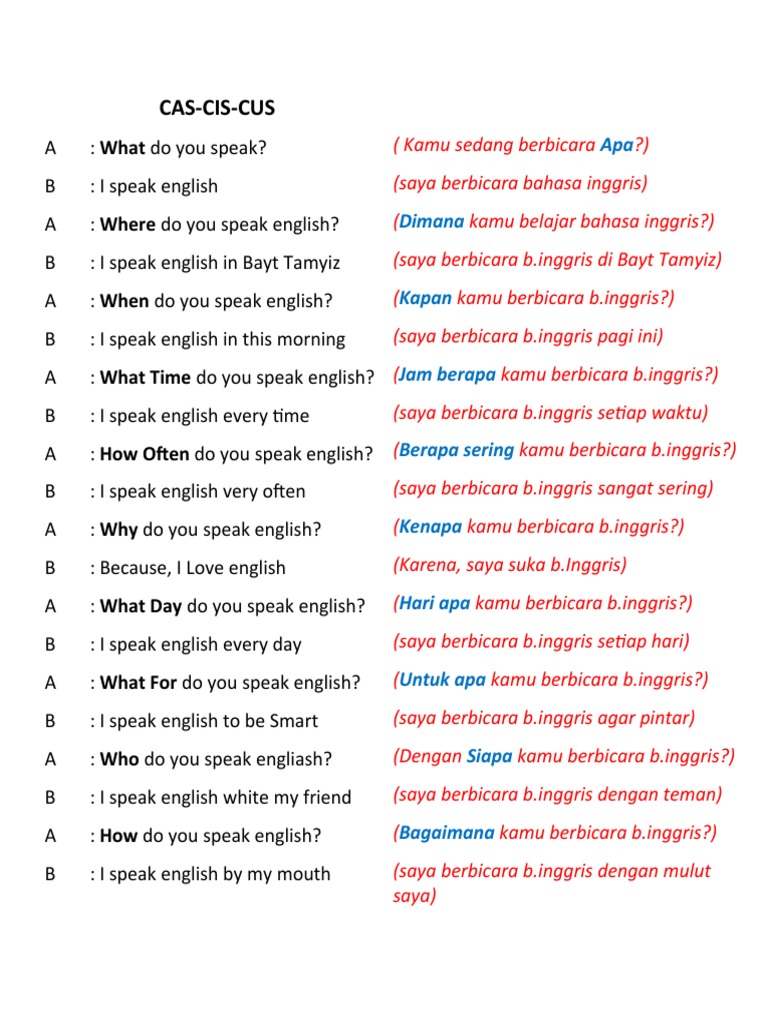 Cas Cis Cus For English | PDF