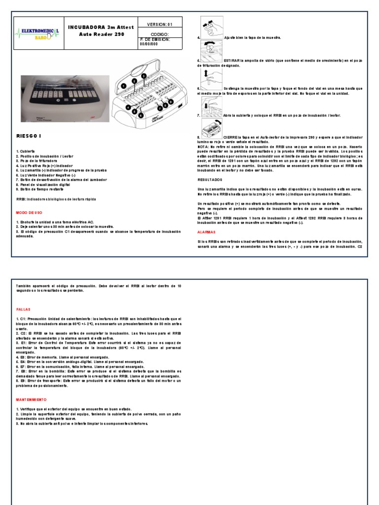 INCUBADORA 3m Attest Auto Reader 290 | PDF