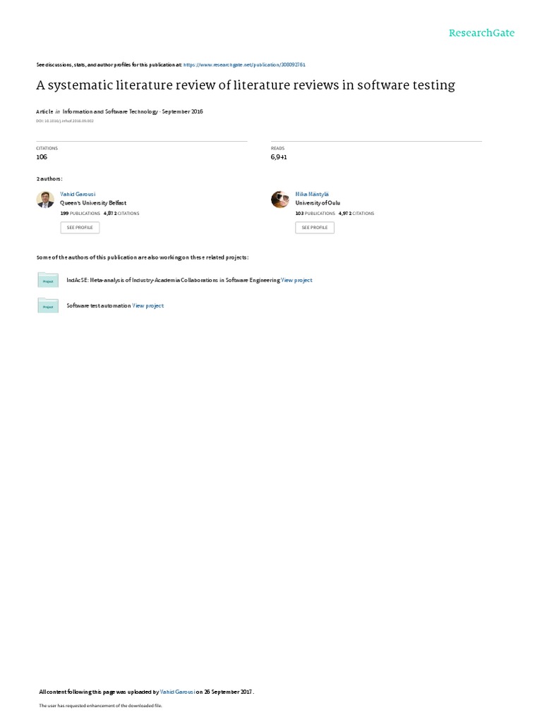 2016 A Systematic Literature Review of Literature Reviews in Software ...