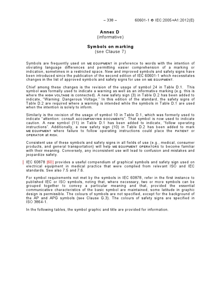 IEC 60601-1 Recorte Anexo D | PDF | International Electrotechnical Commission | Electrical ...