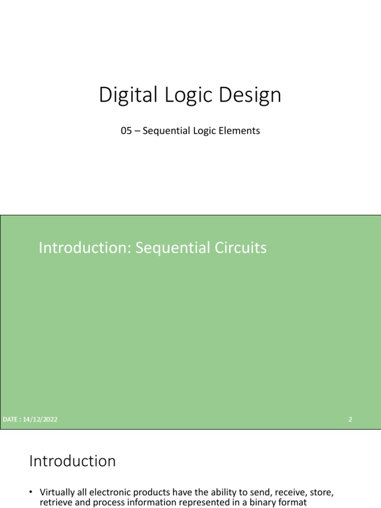 Lecture 06 Sequential Logic Elements Pdf Electronic Circuits Information And 