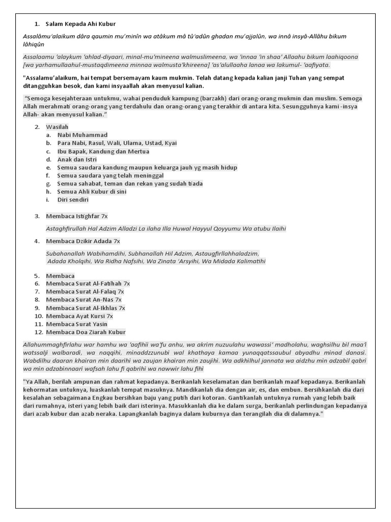 Doa Ziarah | PDF | Kajian Bahasa Asing | Kesehatan Holistik