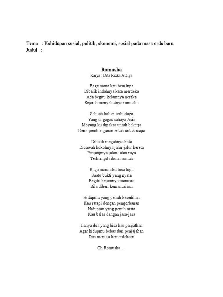 Puisi Romusha | PDF