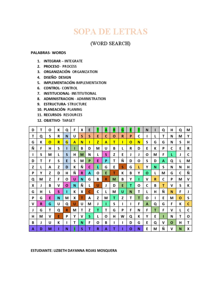 GERENCIA SOPA DE LETRAS - Docx 1 | PDF