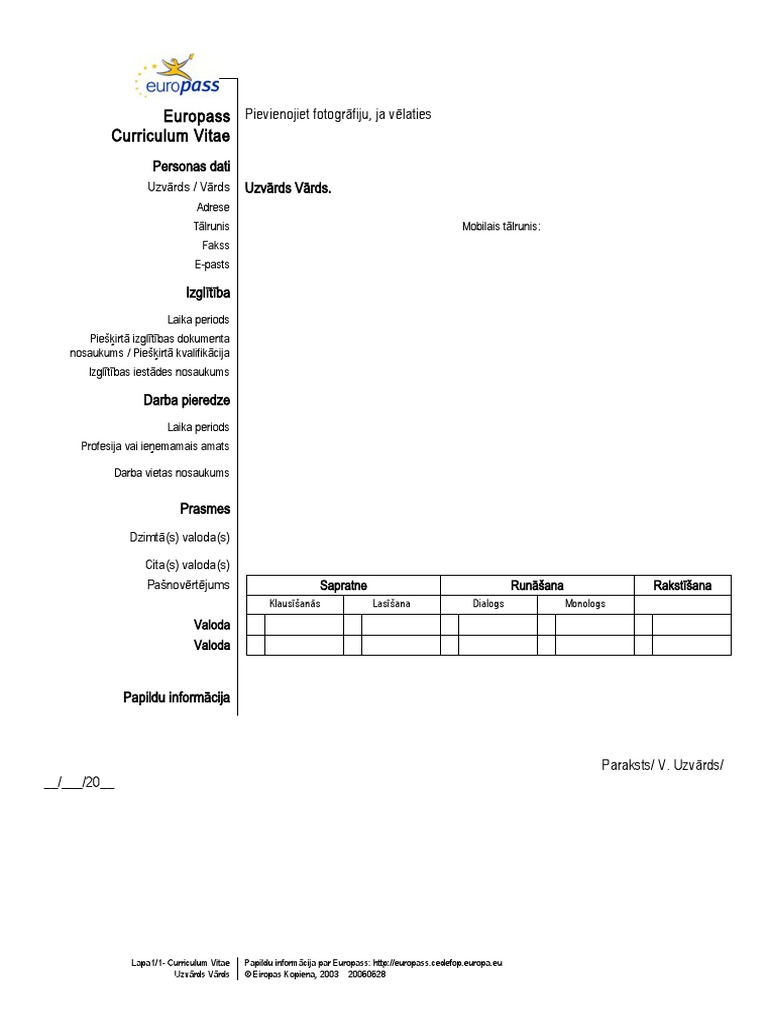 CV Paraugs LV | PDF