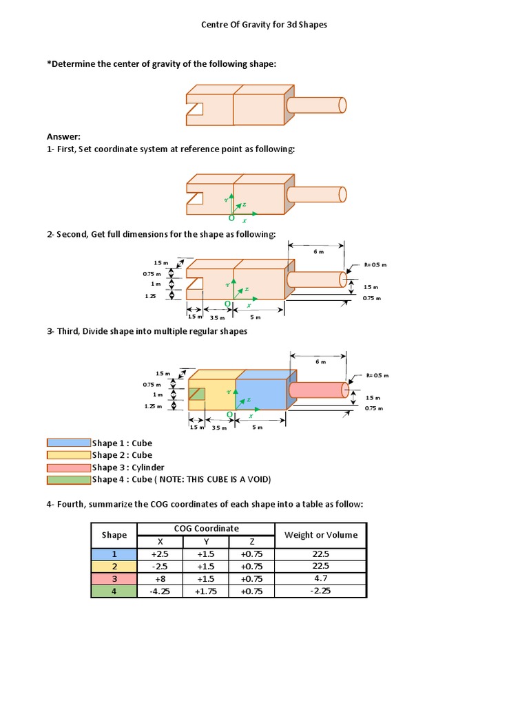COG 3d | PDF | Center Of Mass | Geometry