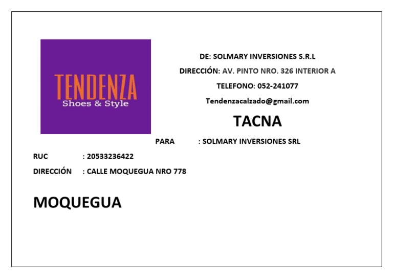 Datos de Solmary Inversiones S.R.L. | PDF