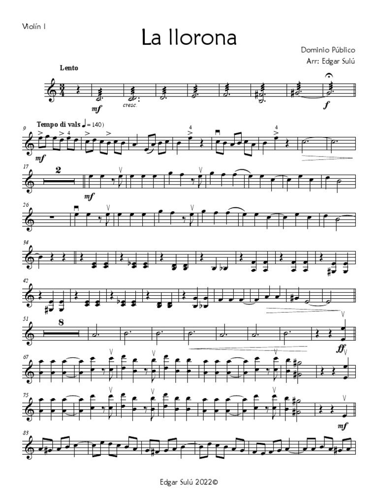 La Llorona-Violín I | PDF