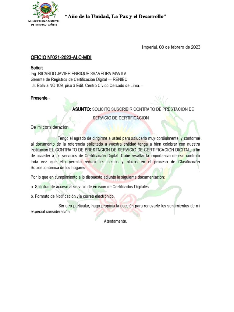 OFICIO Reniec | PDF | Derecho