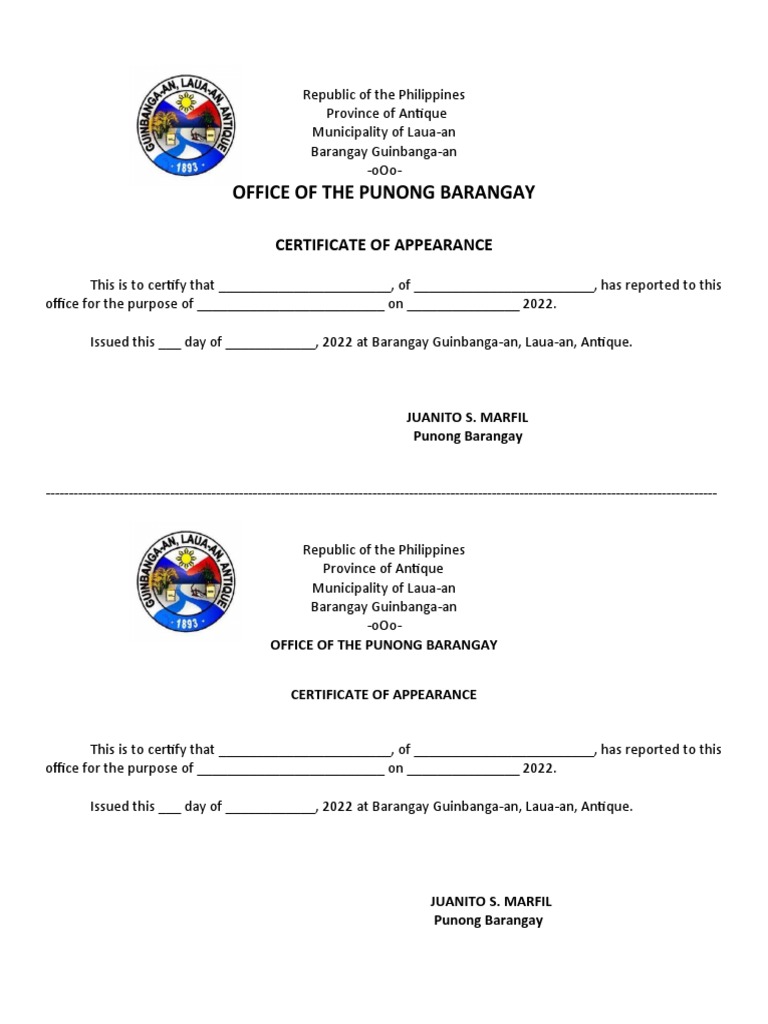 Cert of Appearance | PDF