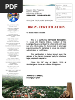 RA 11261 Form 1 - Barangay Certification | PDF