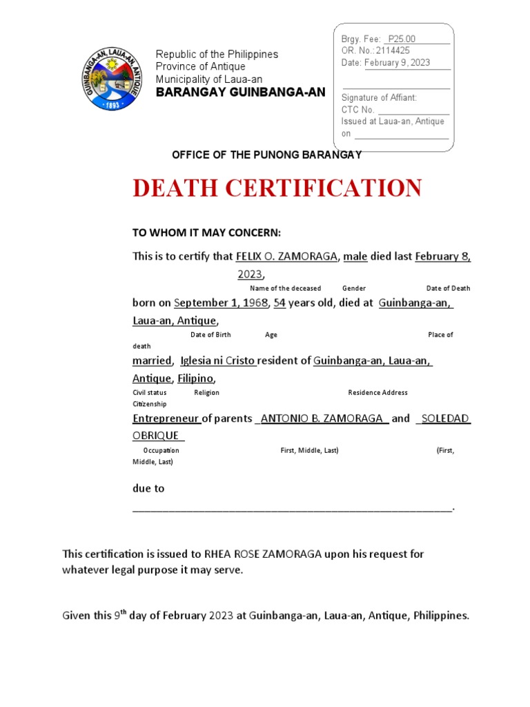 Death Certificate | PDF