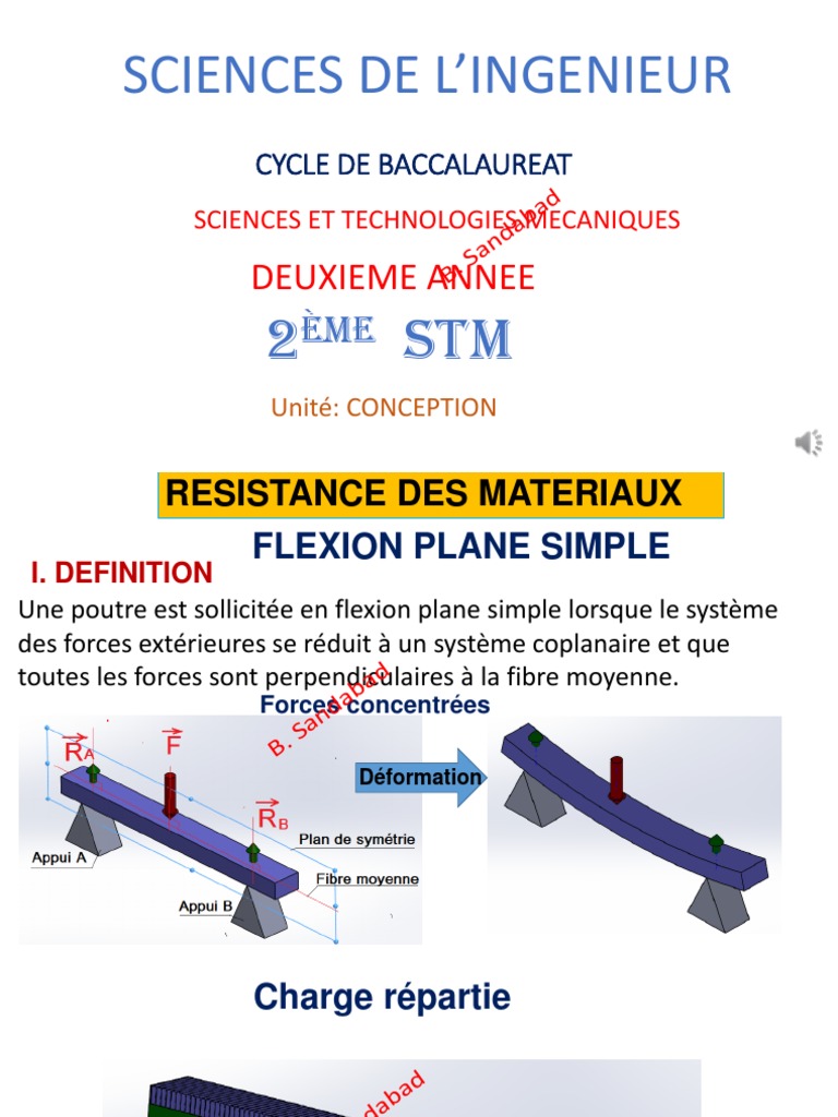 Flexion Plane Simple en RDM | PDF | Flexion (matériau) | Résistance des matériaux