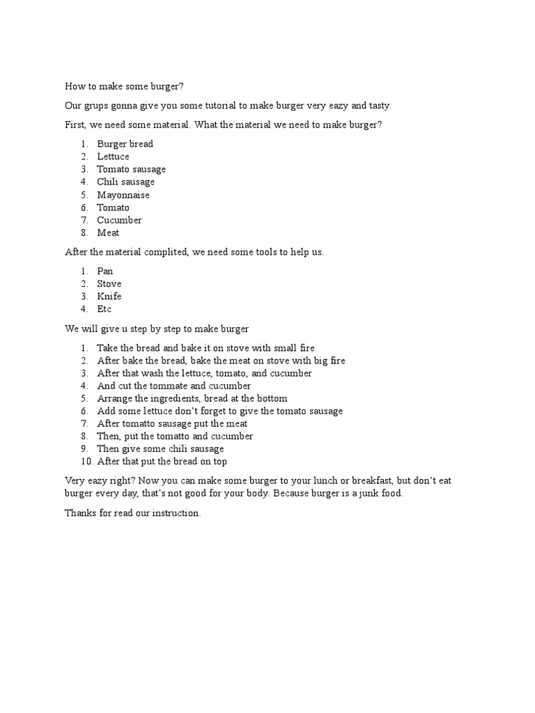 How To Make Some Burger | PDF
