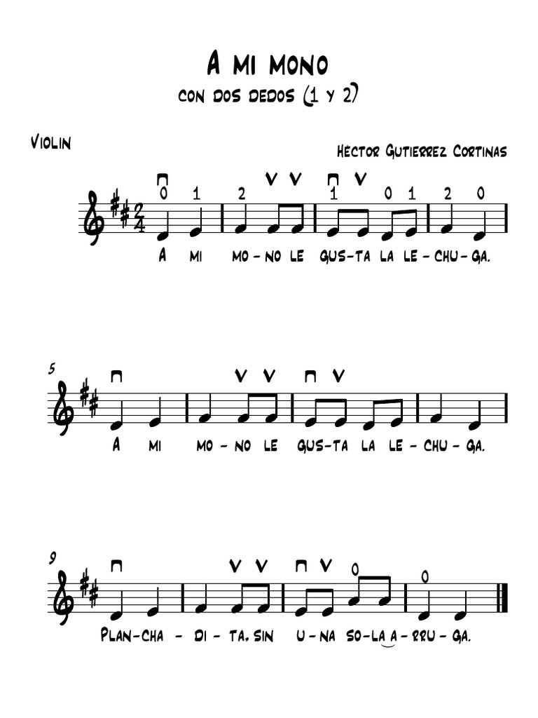 A mi mono - Partitura para violín | PDF
