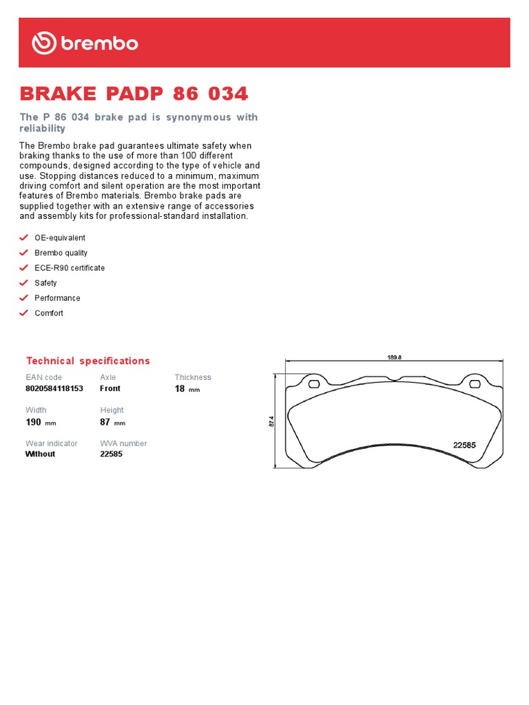 Brembo - P 86 034 | PDF