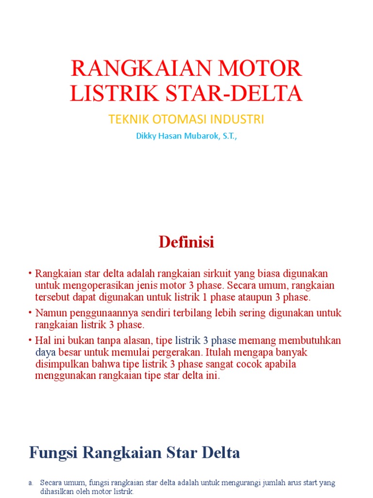 Rangkaian Motor Listrik Star-Delta | PDF