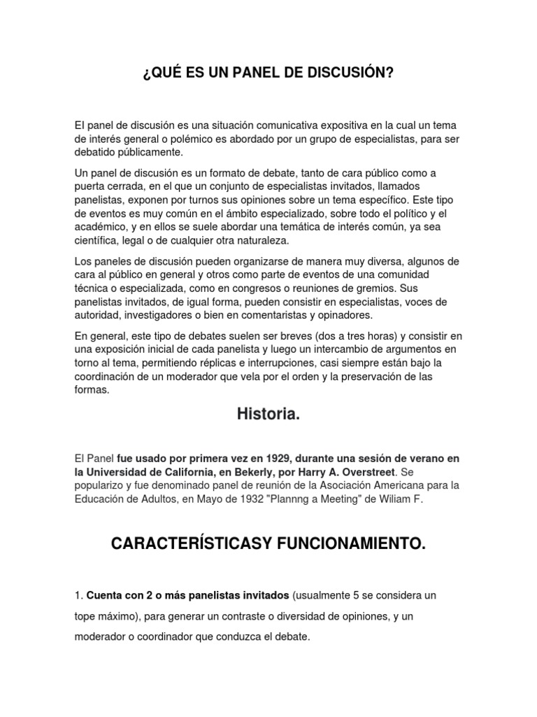 Qué Es Un Panel de Discusión | PDF