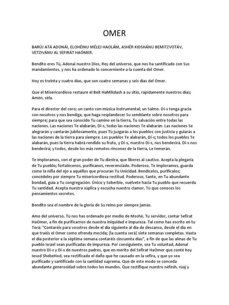 Cuenta Omer | PDF | Creencia religiosa y doctrina