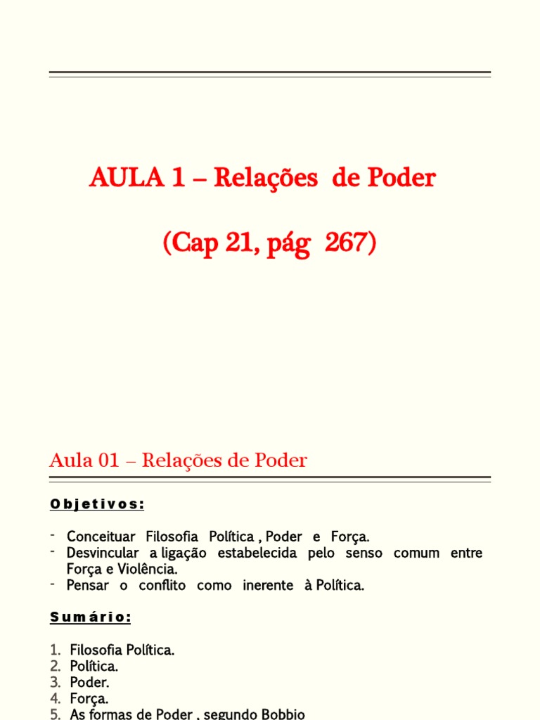 Aula 1-Filosofia Política e Poder | PDF | Ciências Sociais