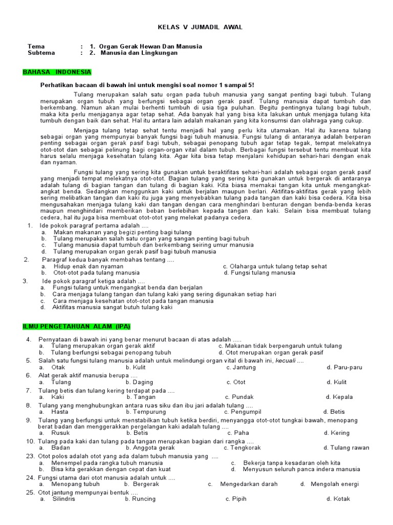 Latihan Tema 1 Sub 2 | PDF