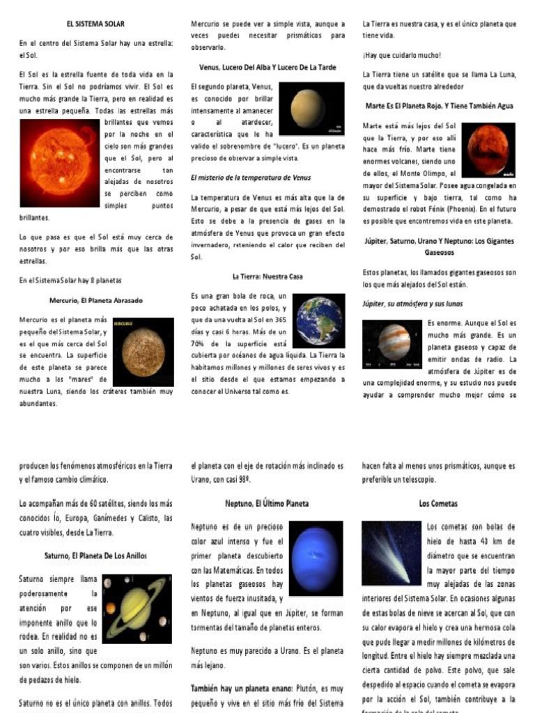 Triptico Los Planetas | PDF