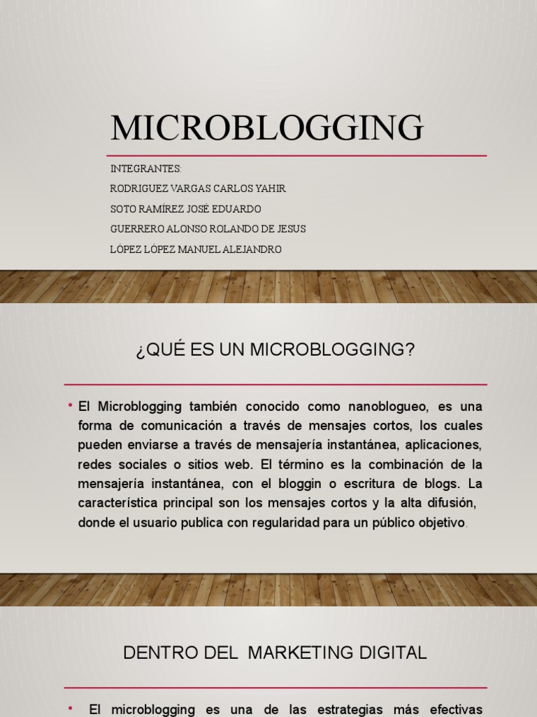 Microblogging Diapositivas | PDF | Microblogging | Blog