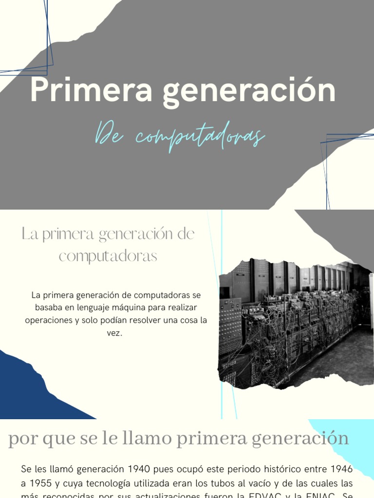 Primera Generación de Computadoras (1946-1955) | PDF | Libros para ...